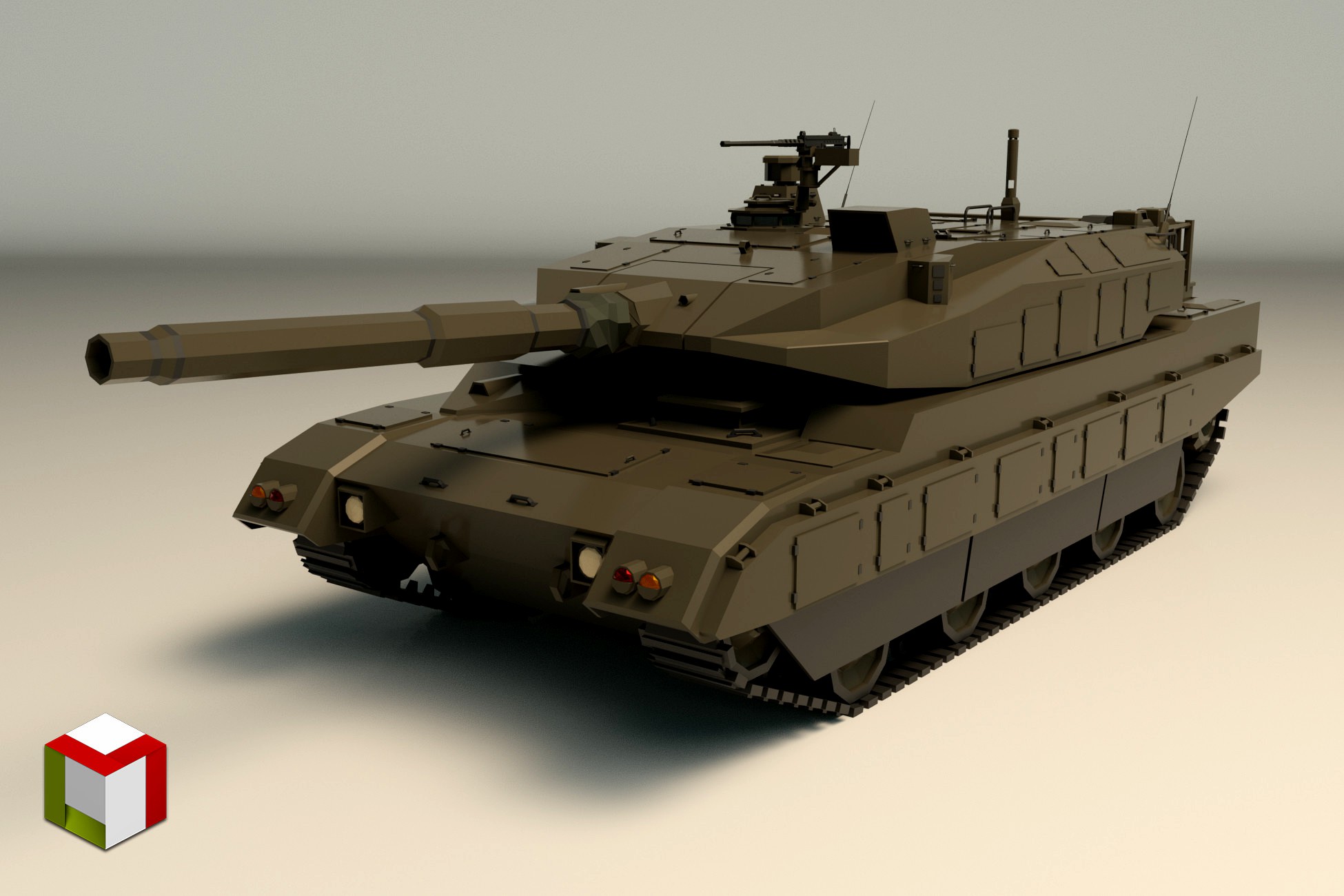 Low Poly Tank 03 3d model
