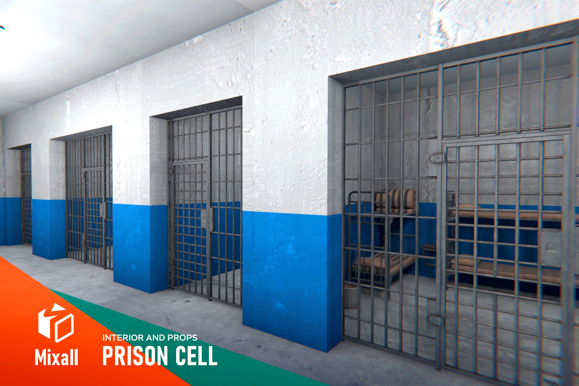 Prison cell - interior and props 3d model