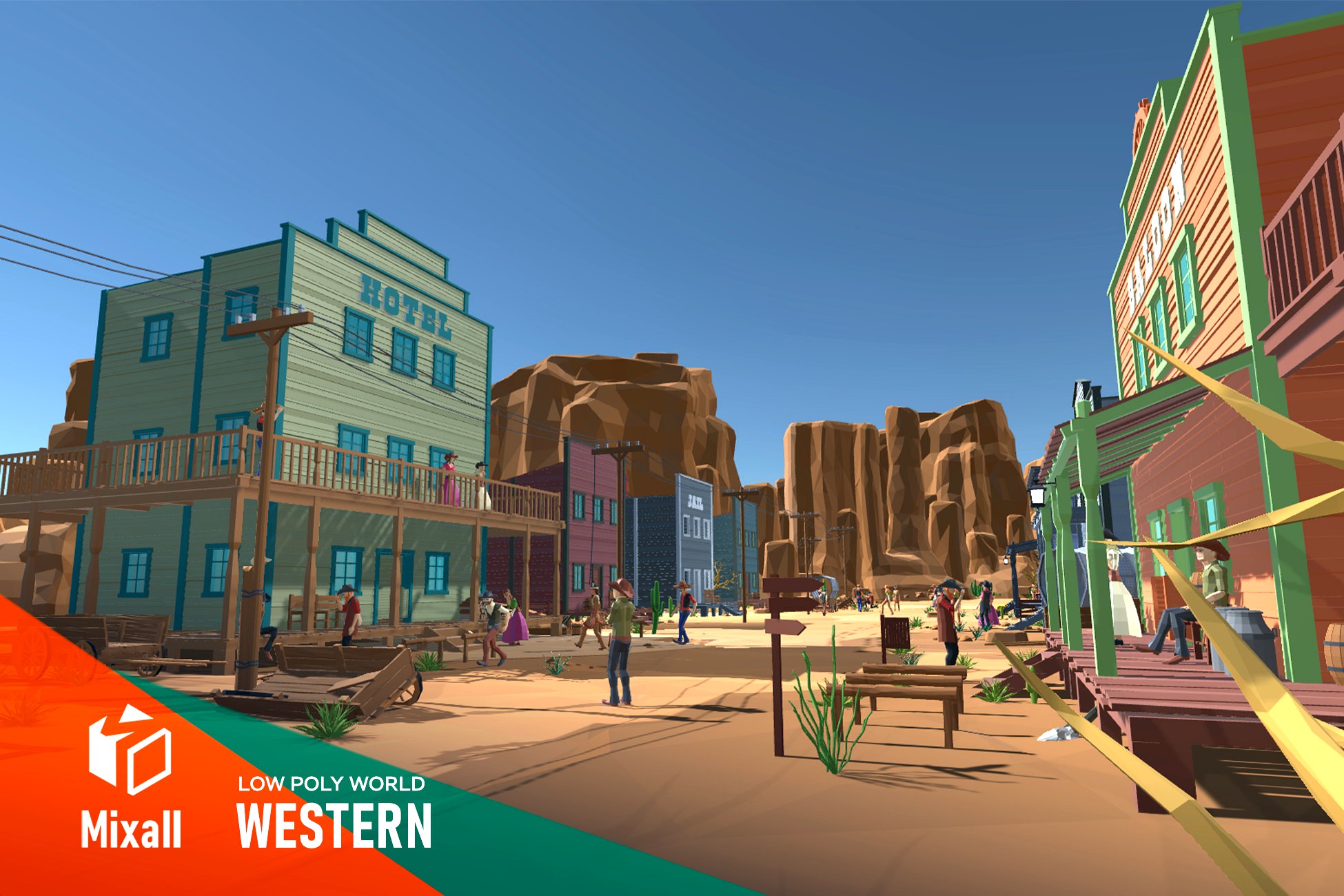 LOW POLY WORLD - WESTERN 3d model
