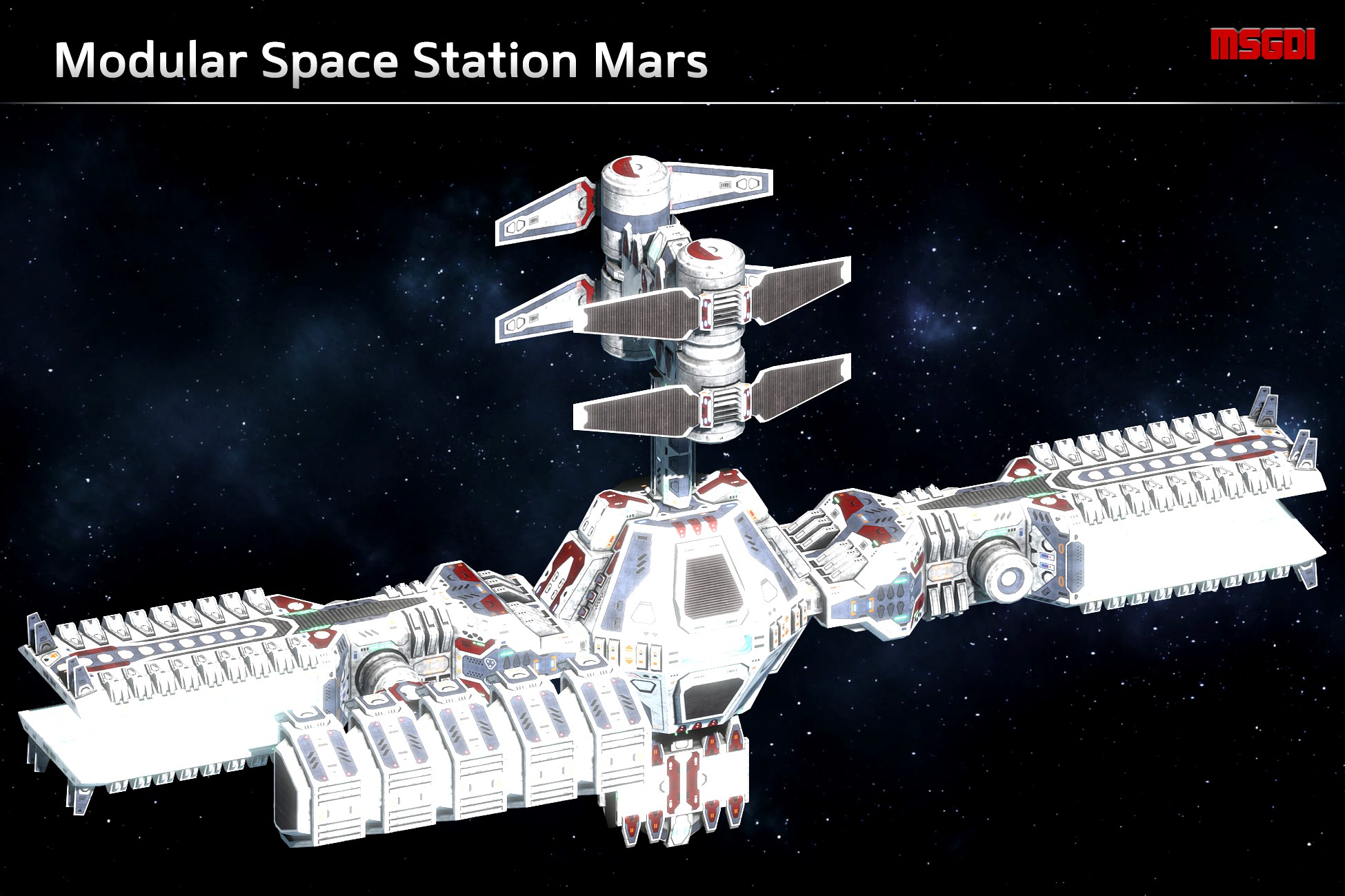 Modular Space Station Mars 3d model