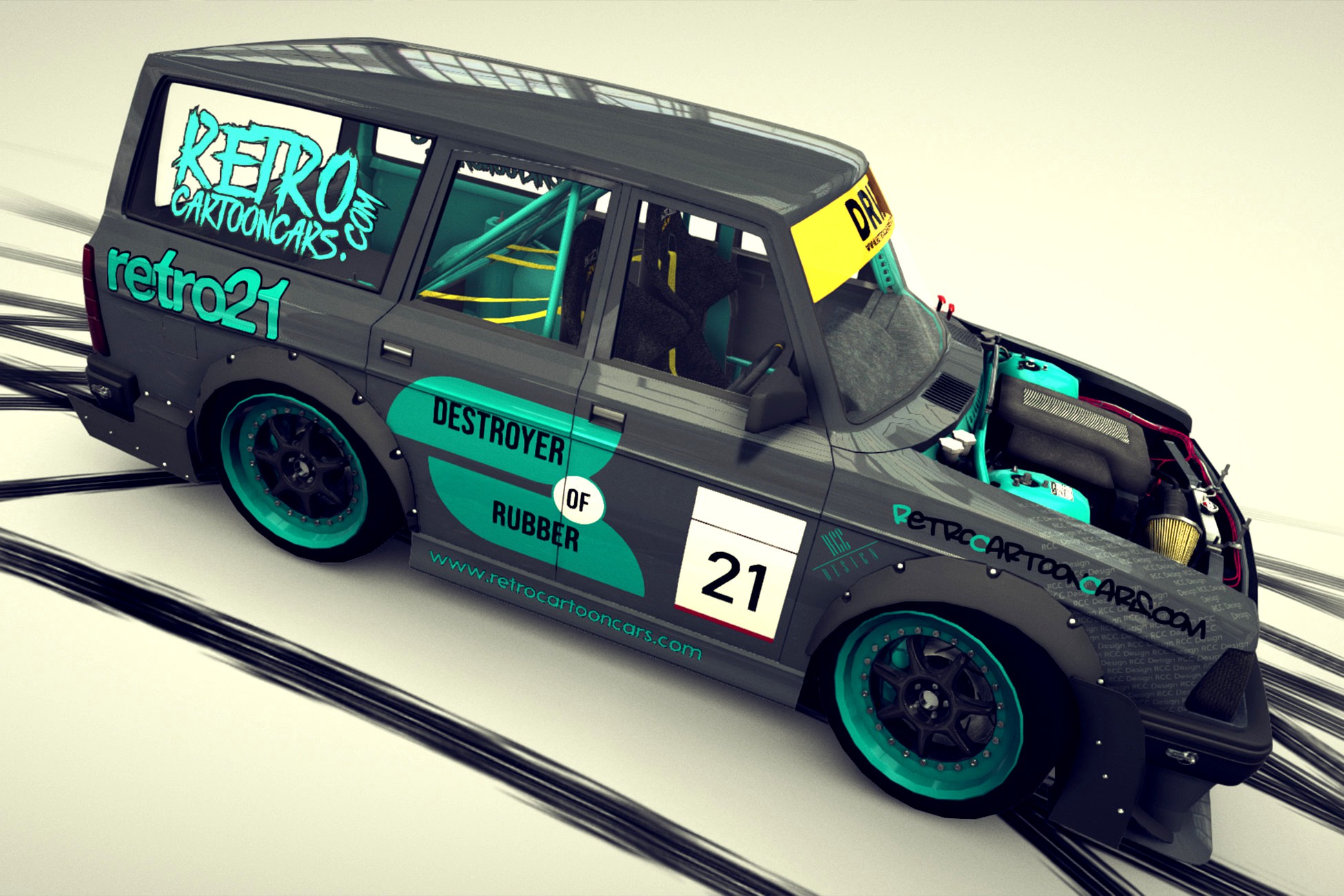 Cartoon Drift Car 3d model