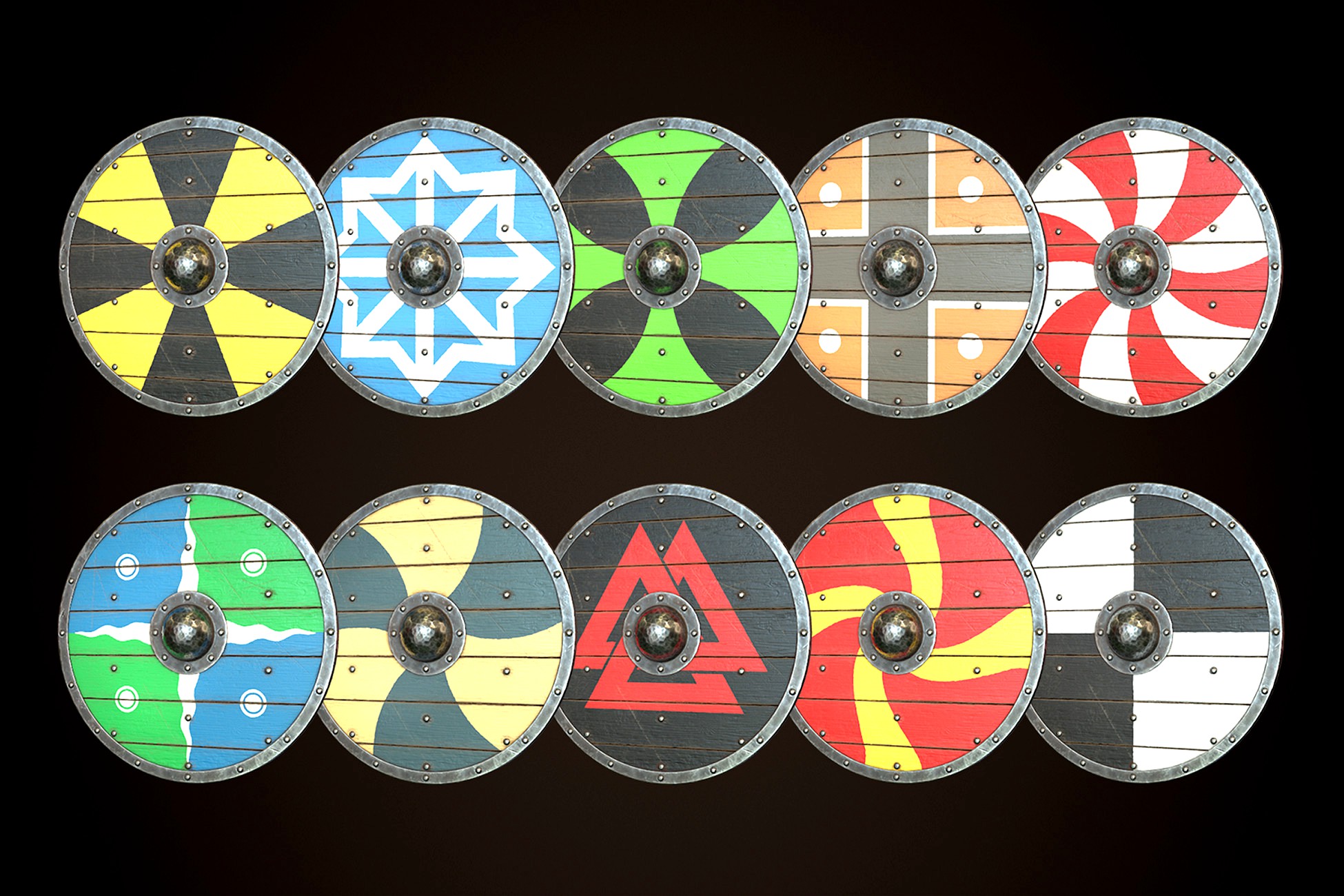 Viking Shield Basic Skins 3d model