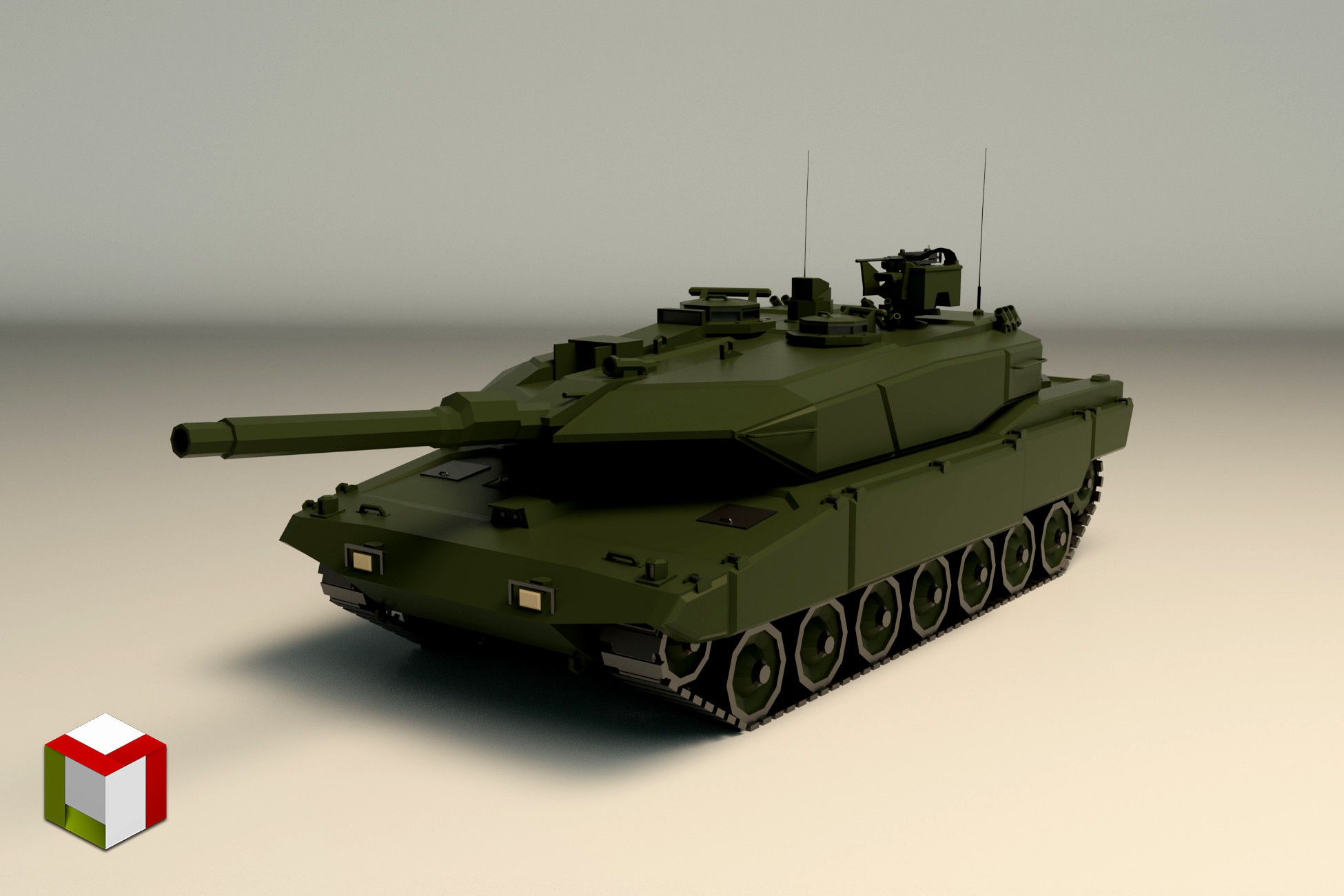 Low Poly Tank 04 3d model