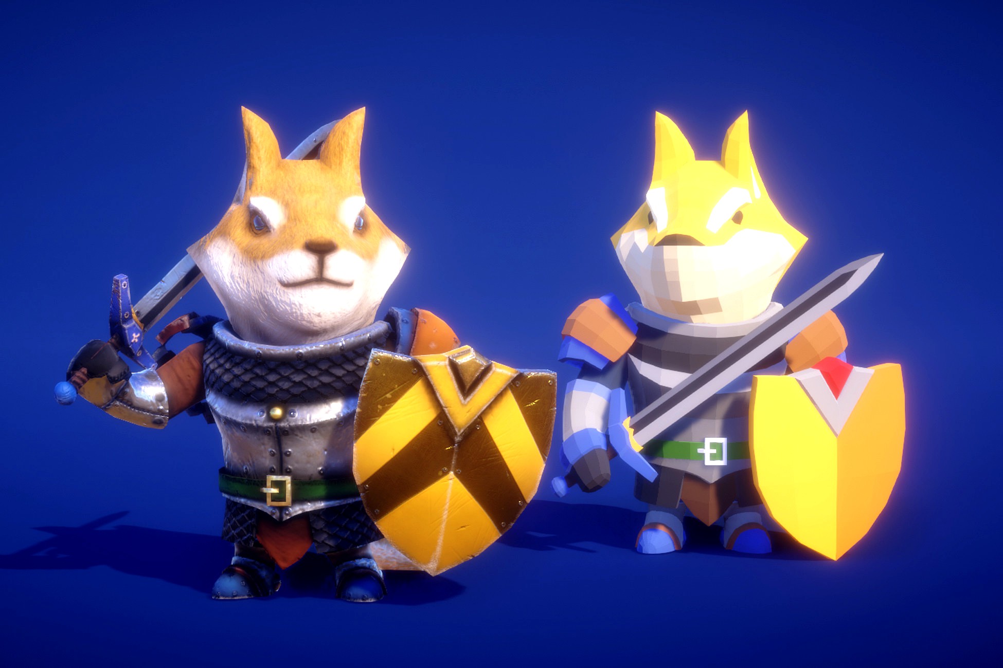 Dog Knight PBR Polyart 3d model