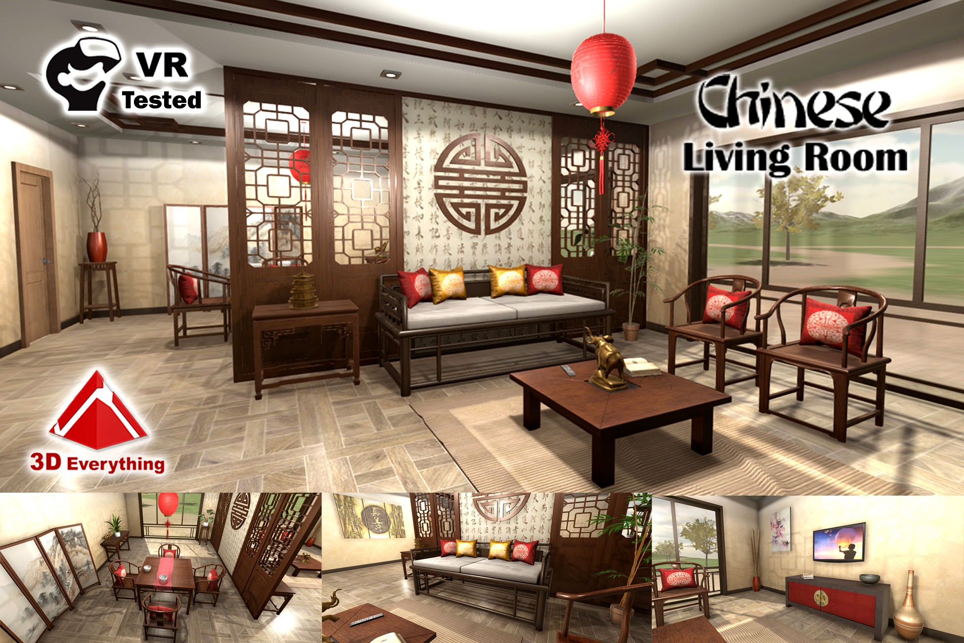 Chinese Living Room 3d model
