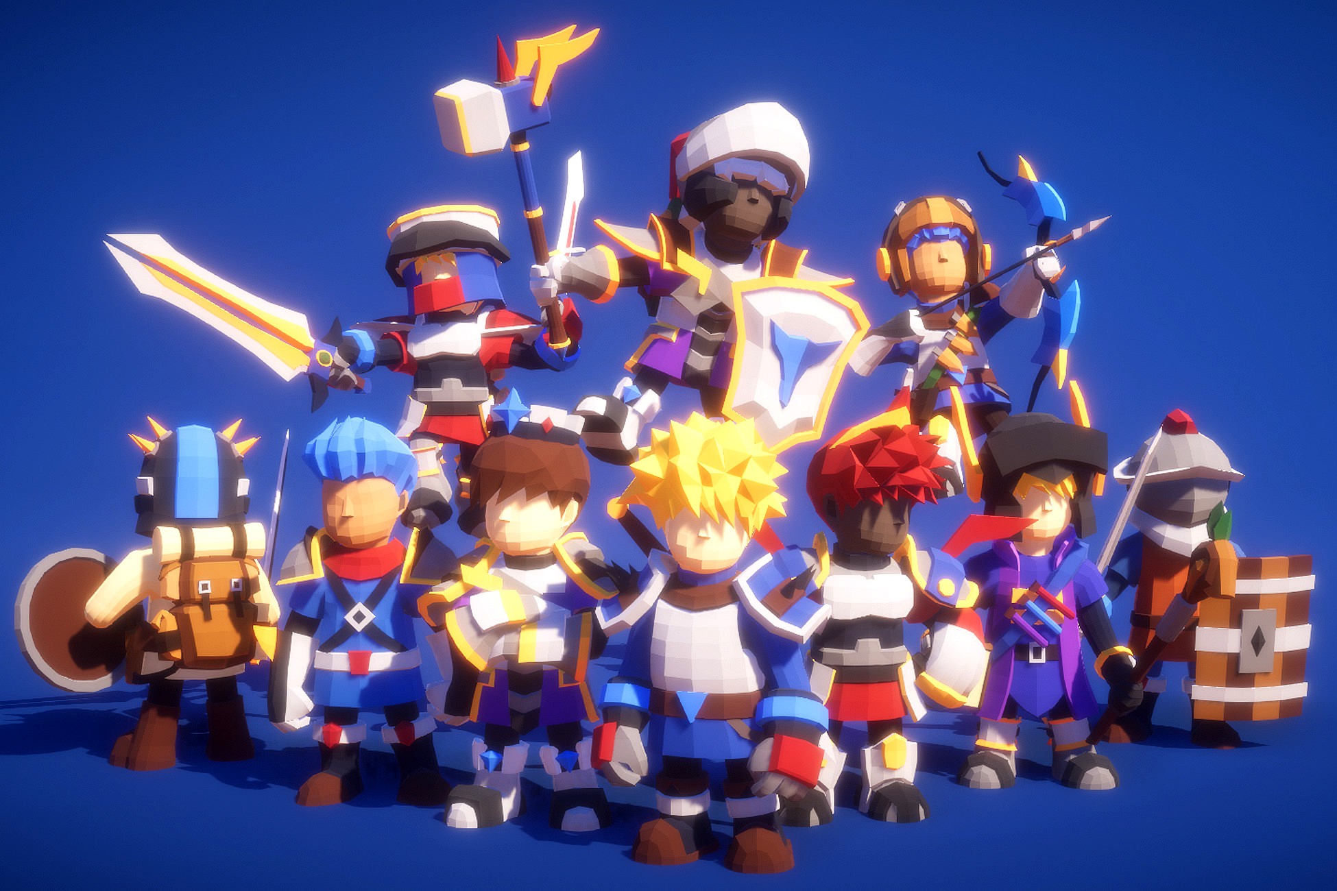 Modular RPG Hero Polyart 3d model