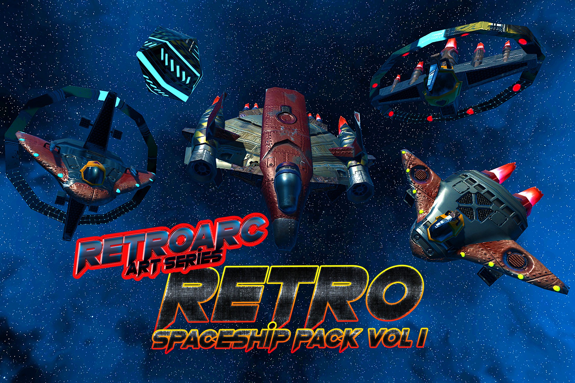 Retro - Space Ship Pack Volume 1 3d model