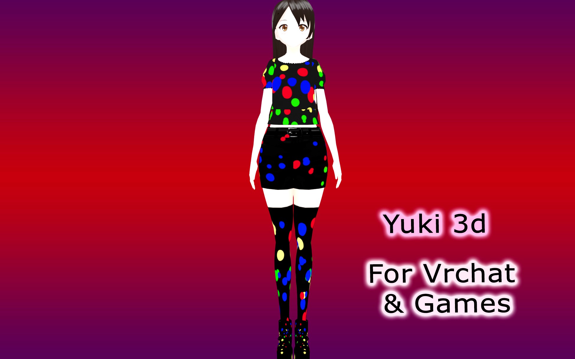 Yuki: Anime-Style Character For Games And VRChat 3d model