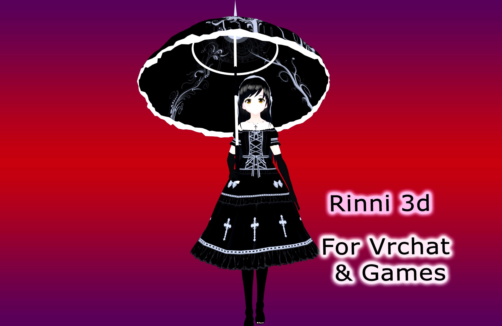 Rinni: Anime-Style Character For Games And VRChat 3d model