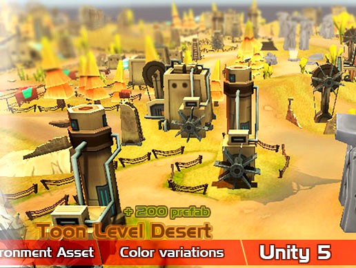 Toon Level Desert 3d model