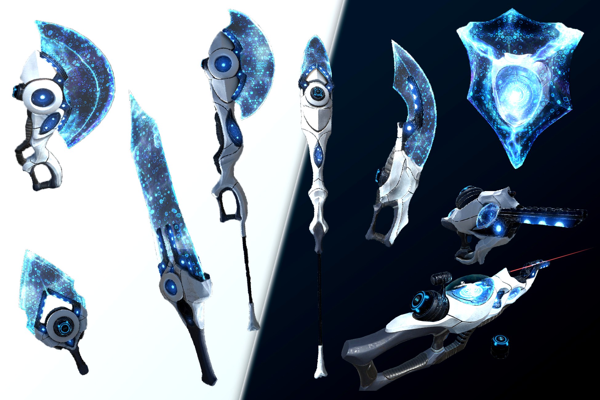 PBR Sci-Fi Plasma Weapons (URP support) 3d model