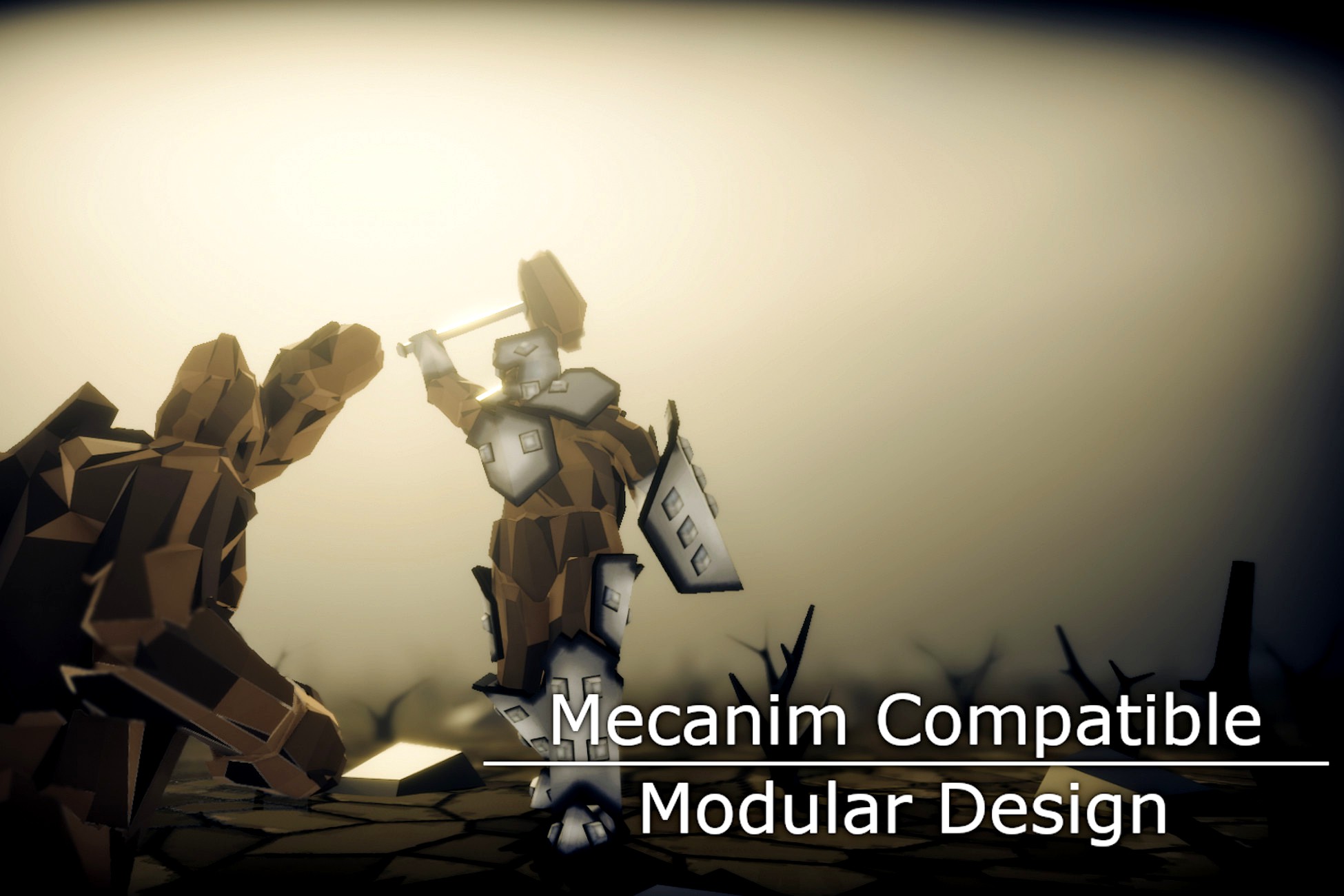 Stylized LowPoly Golem Pack 3d model