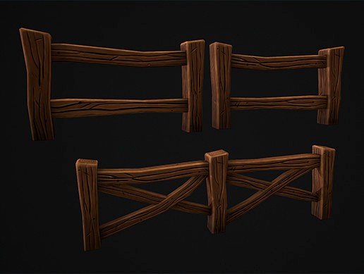 Stylized Fence 3d model