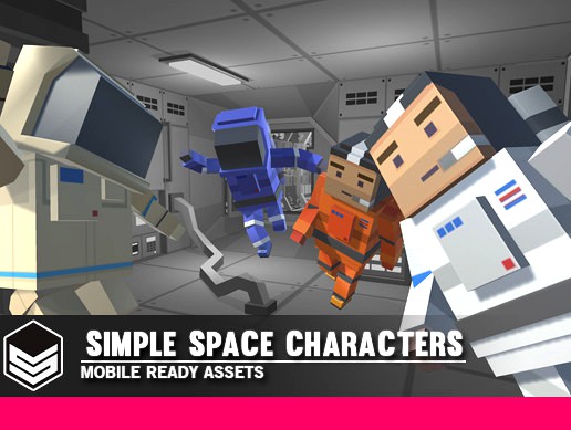 Simple Space Characters - Cartoon Assets 3d model