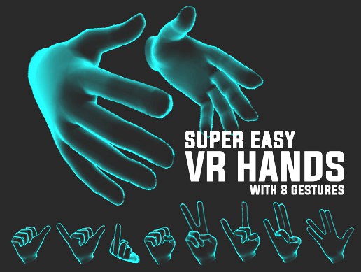 VR Hands Animated with Ghost Shader 3d model