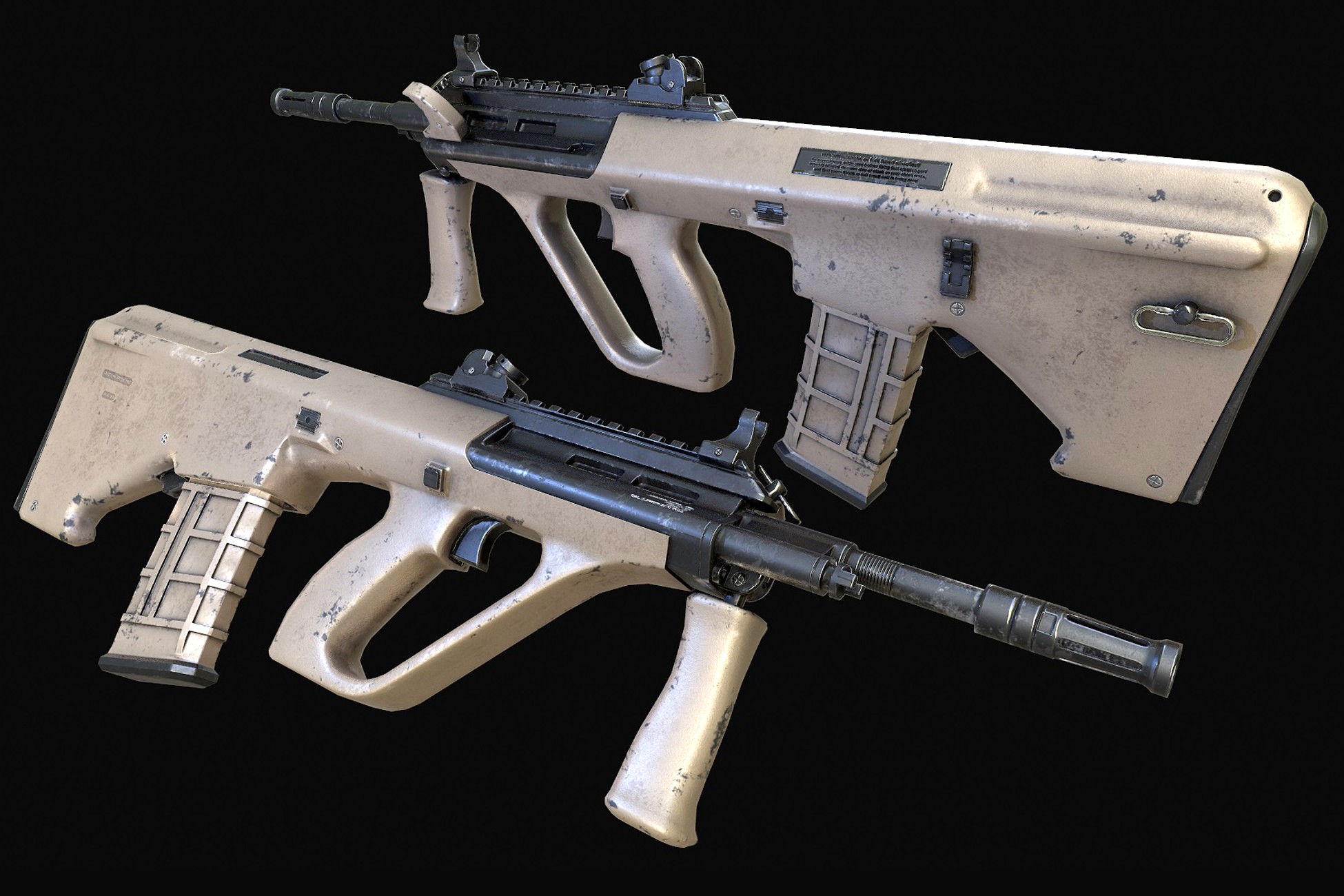 AUG Animated FPS - Modern Weapons 3d model