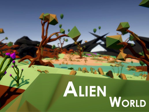 Low poly alien world 3d model