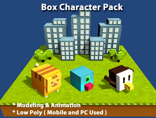 Box Characters Pack 3d model