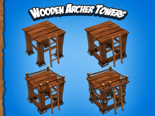 Wooden Archer Towers 3d model