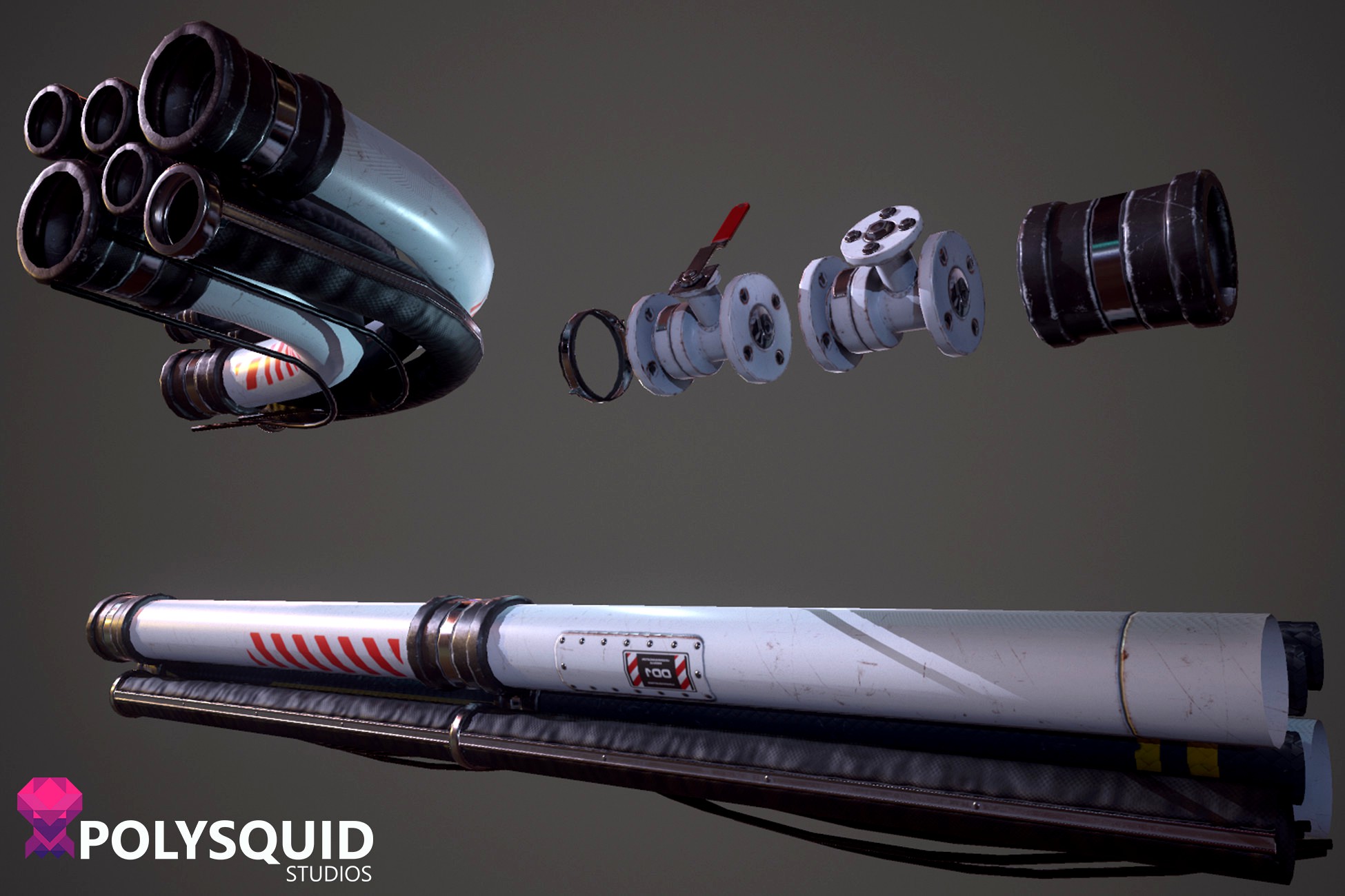 Modular Sci-Fi Pipes Pack 3d model