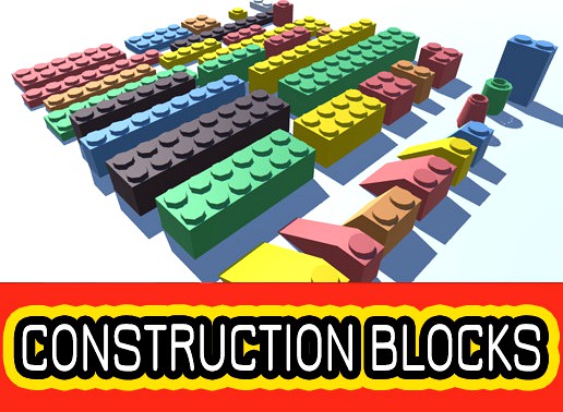 Construction Blocks Modular Bricks Pieces 3d model