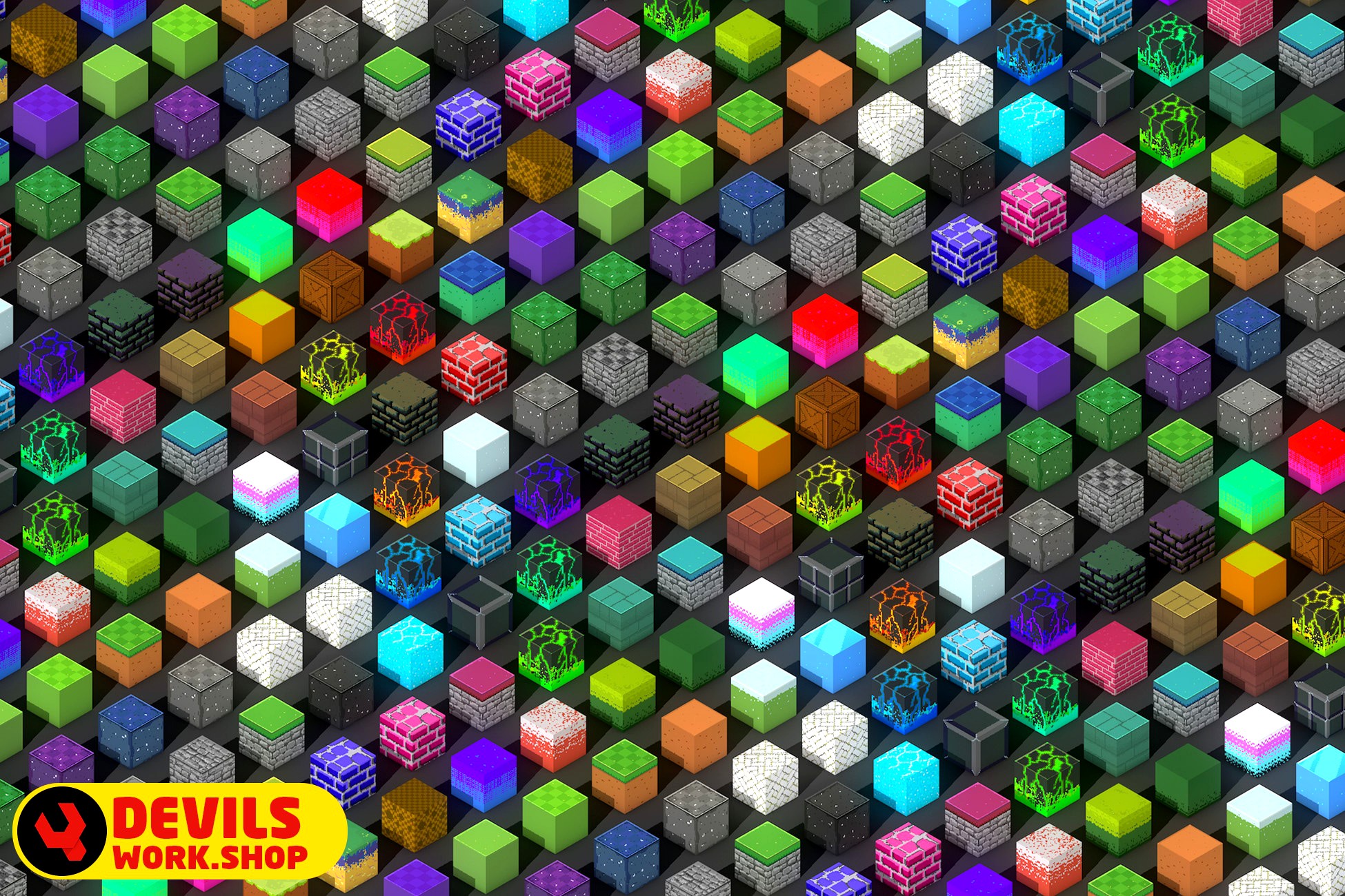 2D PixelArt - Isometric Blocks 3d model