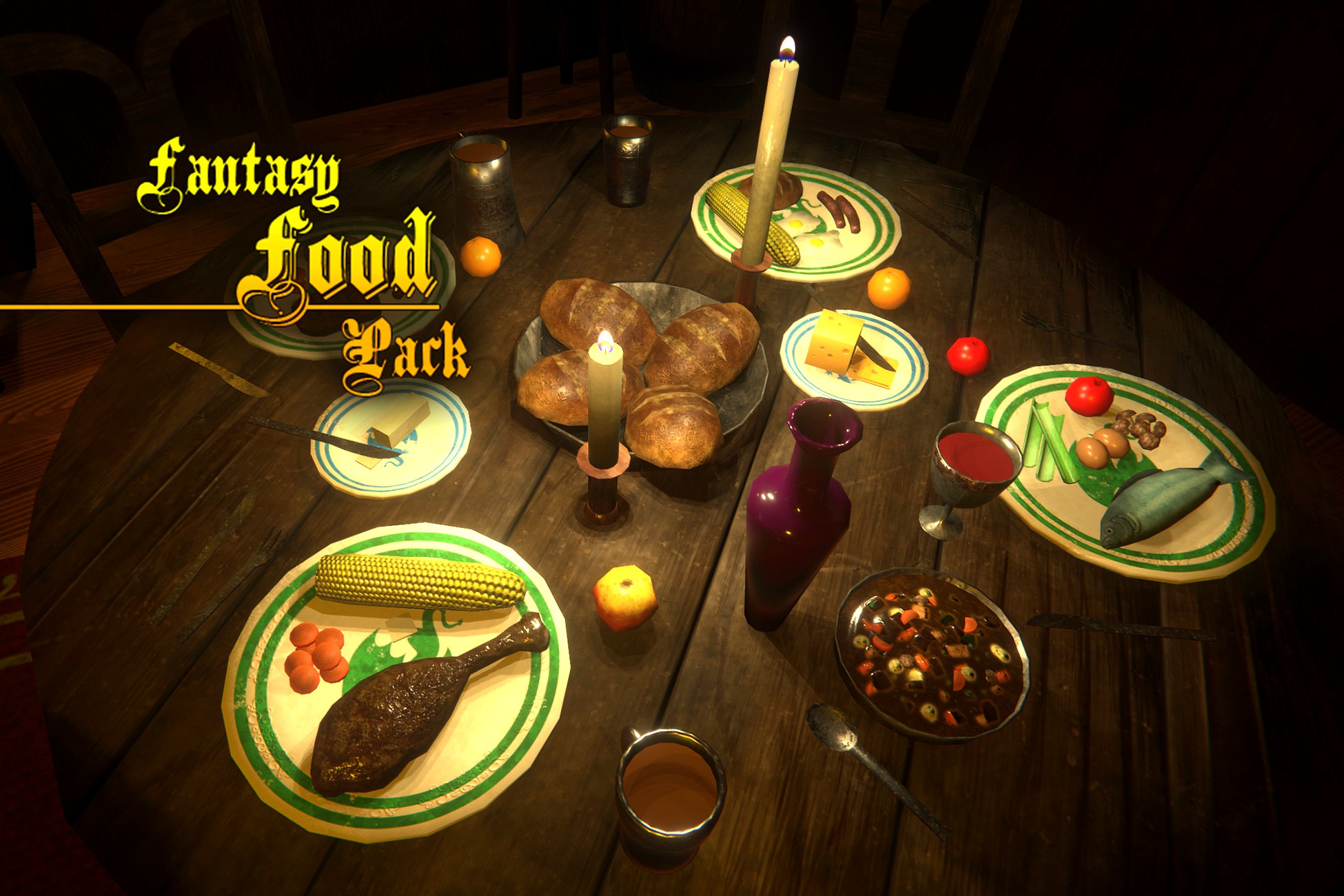 Fantasy Food Pack 3d model