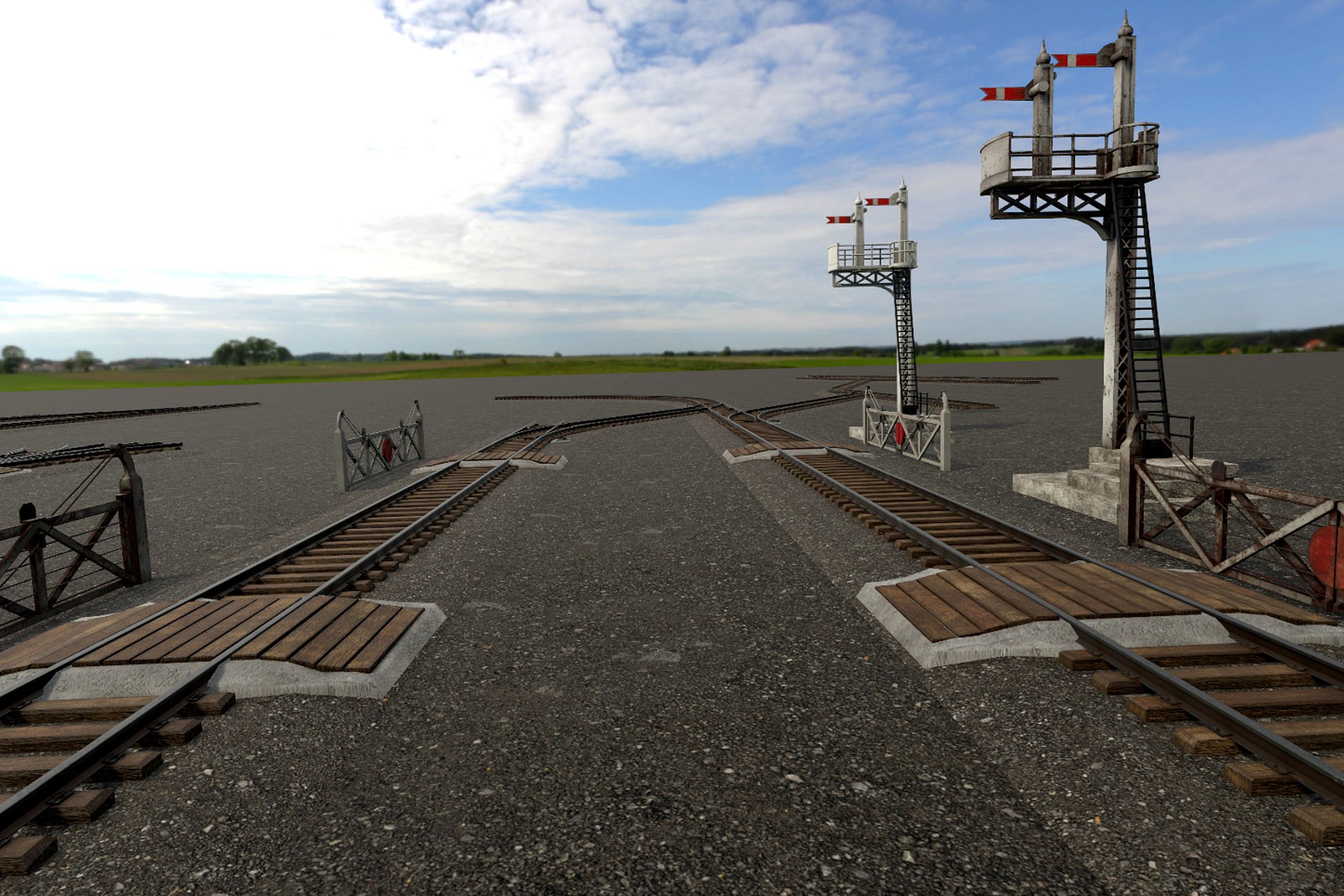 Modular Train Tracks and Signal Crossing 3d model