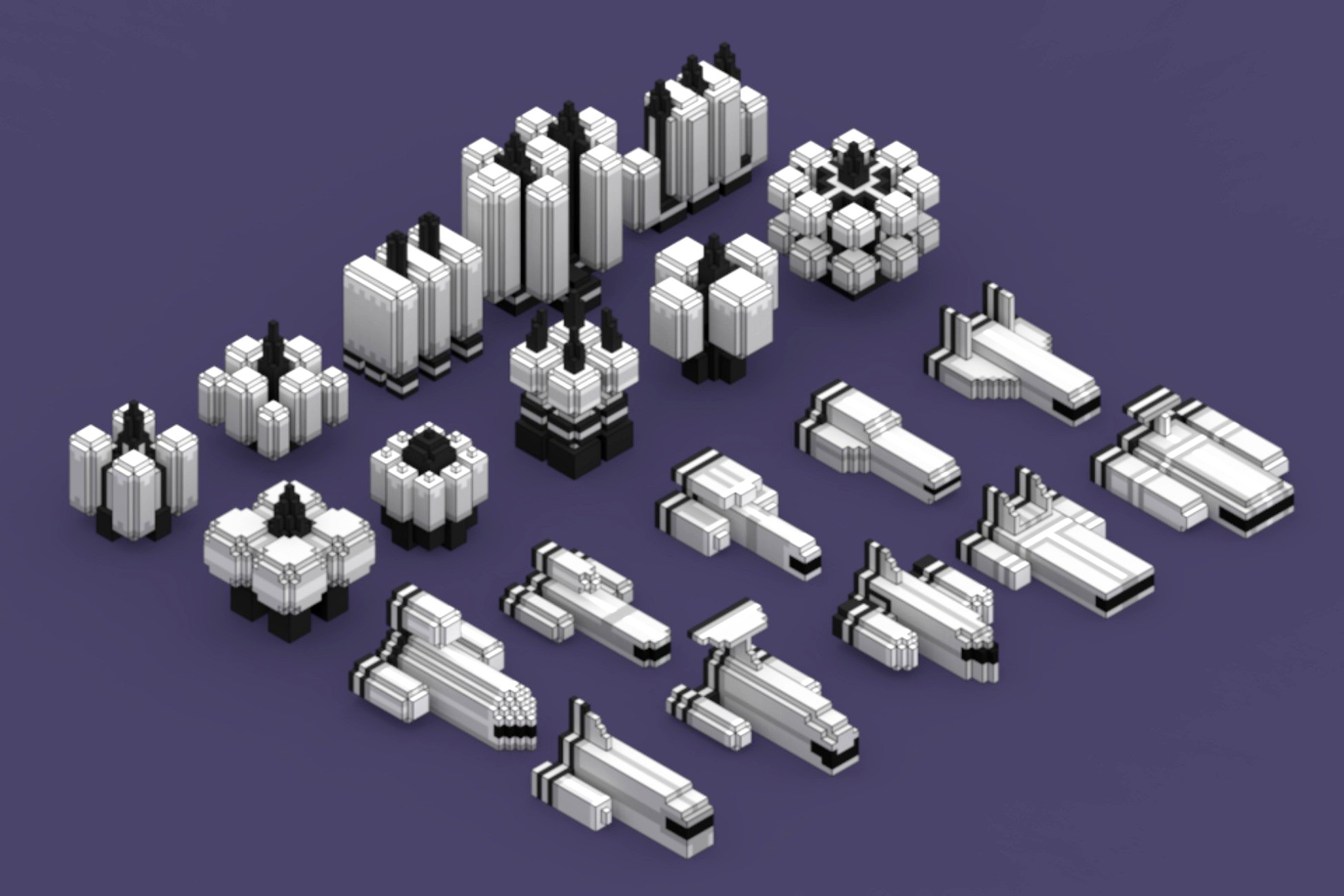 Voxel Spaceships | 3D Models