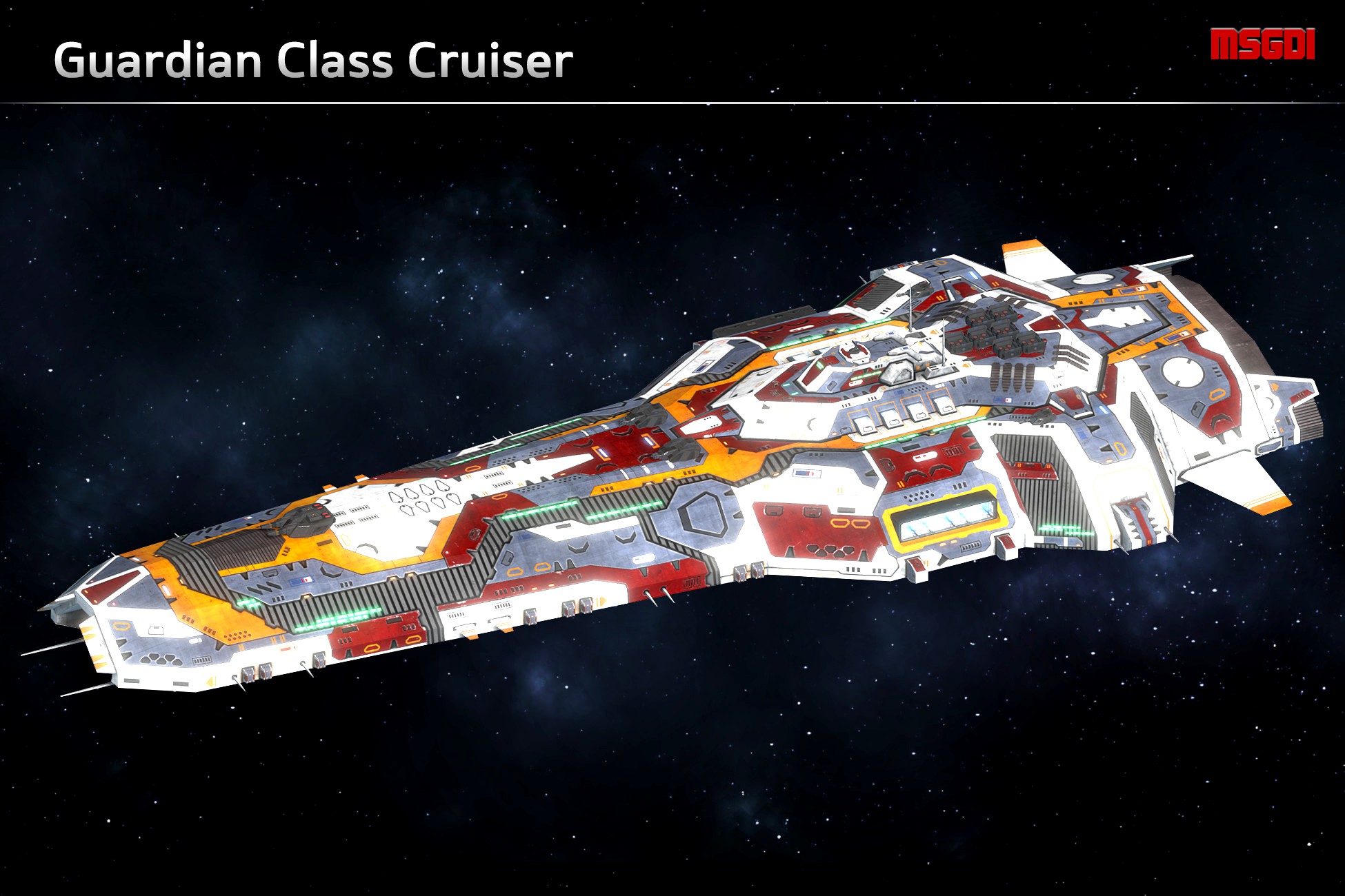 Spaceship Guardian Cruiser 3d model