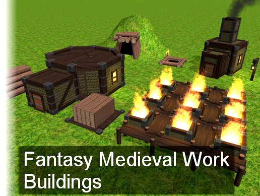 Work Fantasy Medieval Buildings 3d model