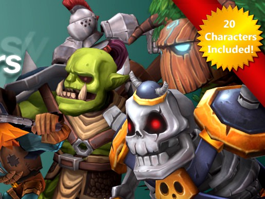 Fantasy Monsters V2 Full Pack - Ent, Goblin, Orc, Shield, Skull 3d model