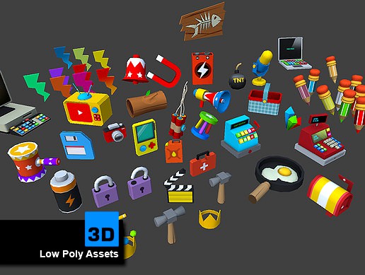 3D Icons Pack - Low Poly model
