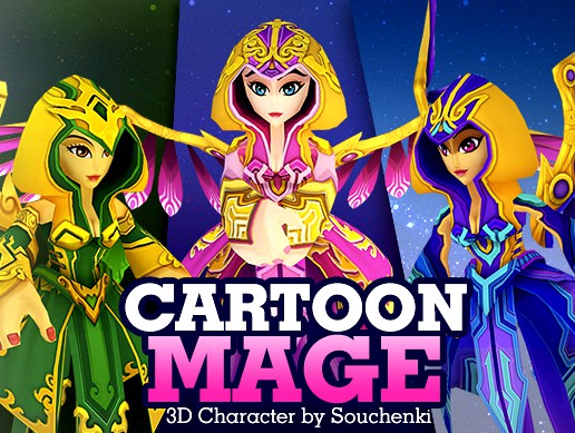 Cartoon Mage 3d model