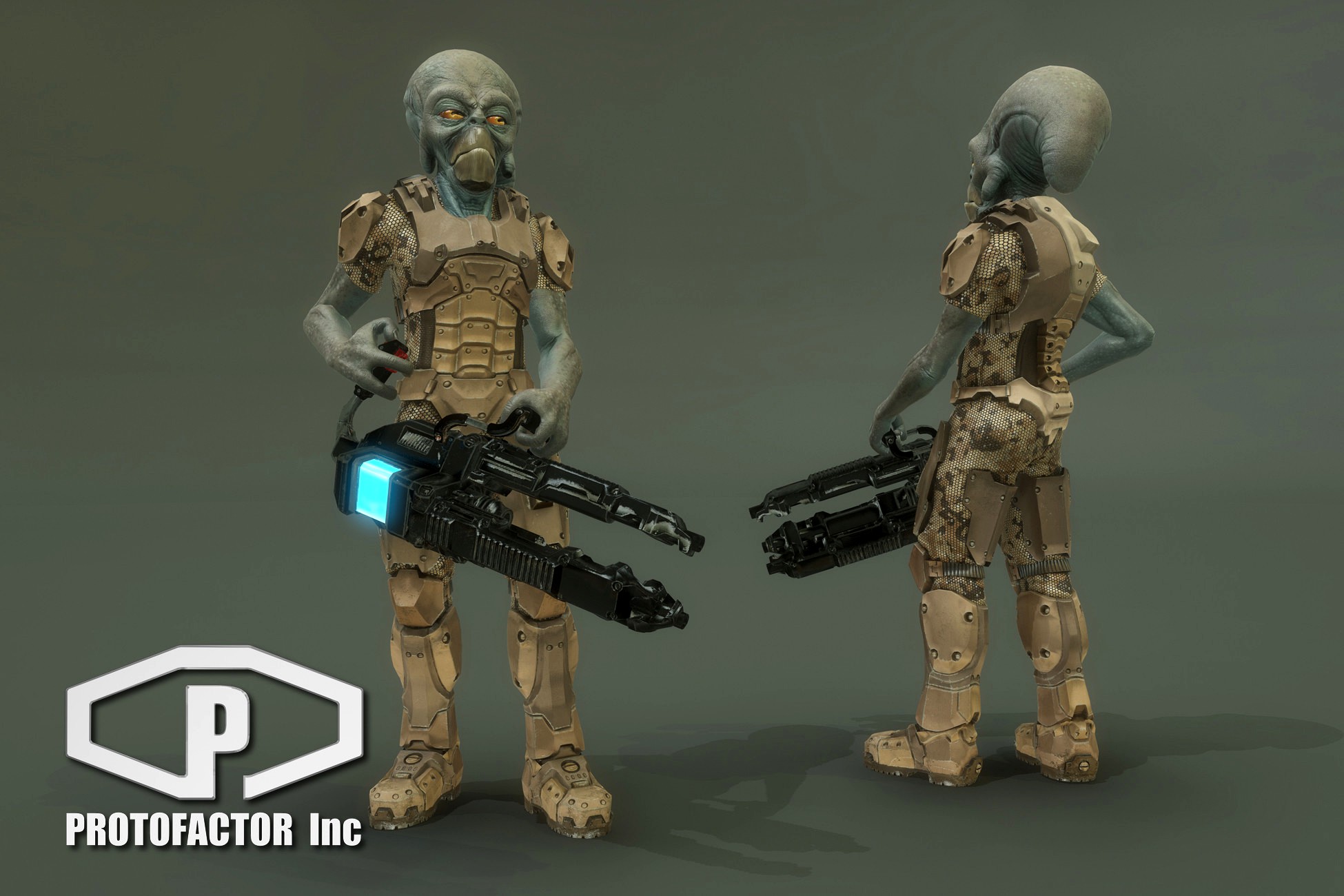 SCI FI: ALIEN INFANTRY TROOPER 3d model