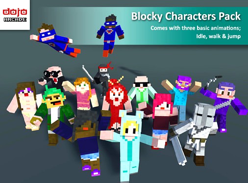 Blocky Characters Pack 3d model