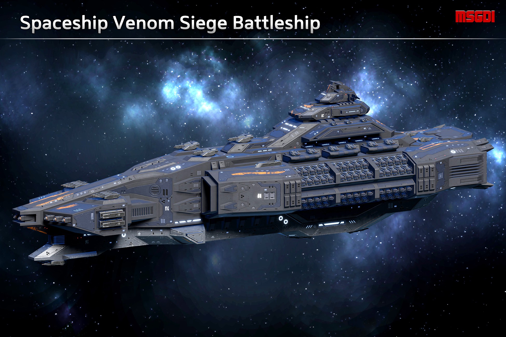 Spaceship Venom Siege Battleship 3d model