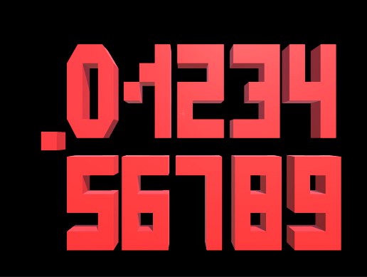 3D Letters and Numbers model