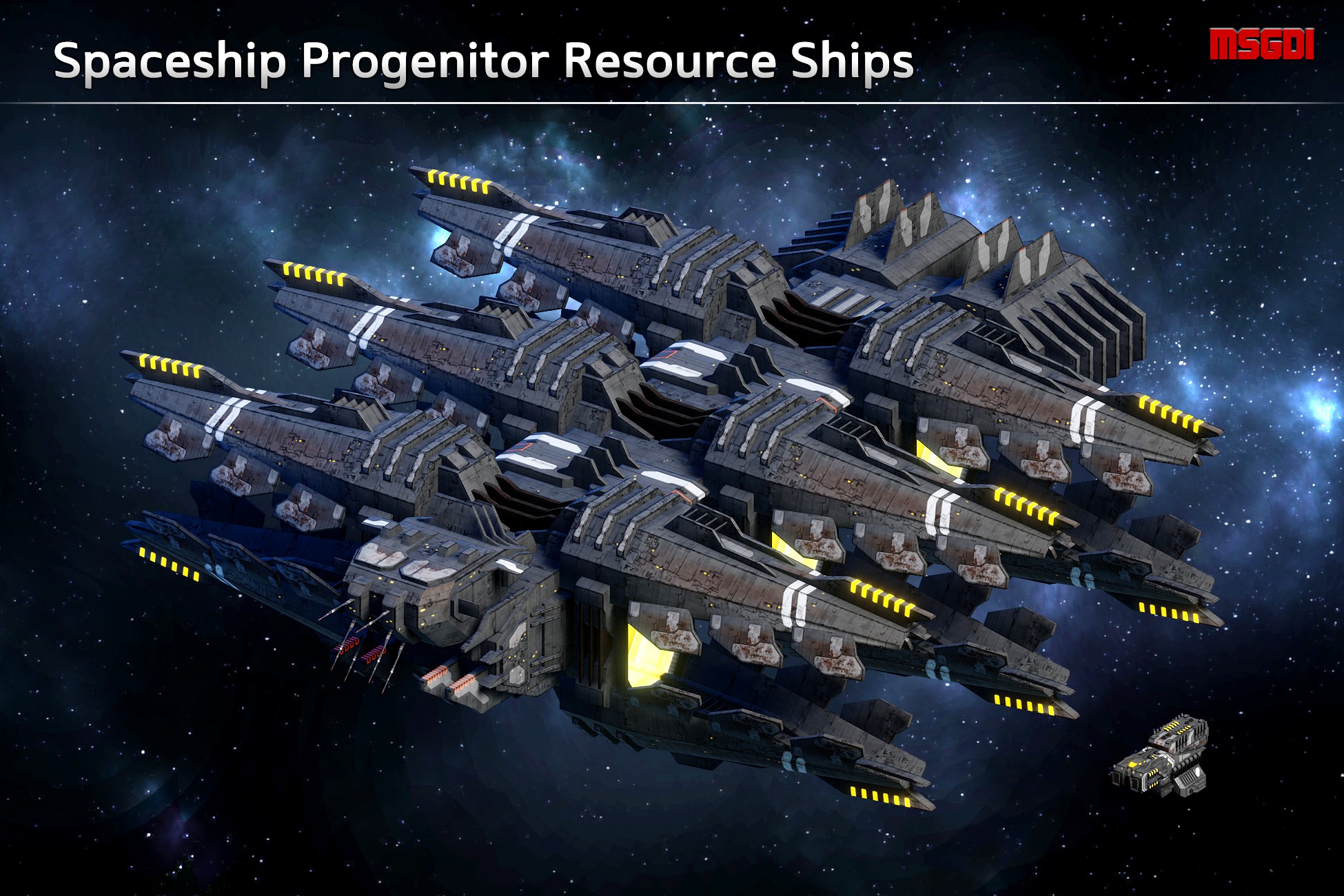 Spaceship Progenitor Resource Ships 3d model