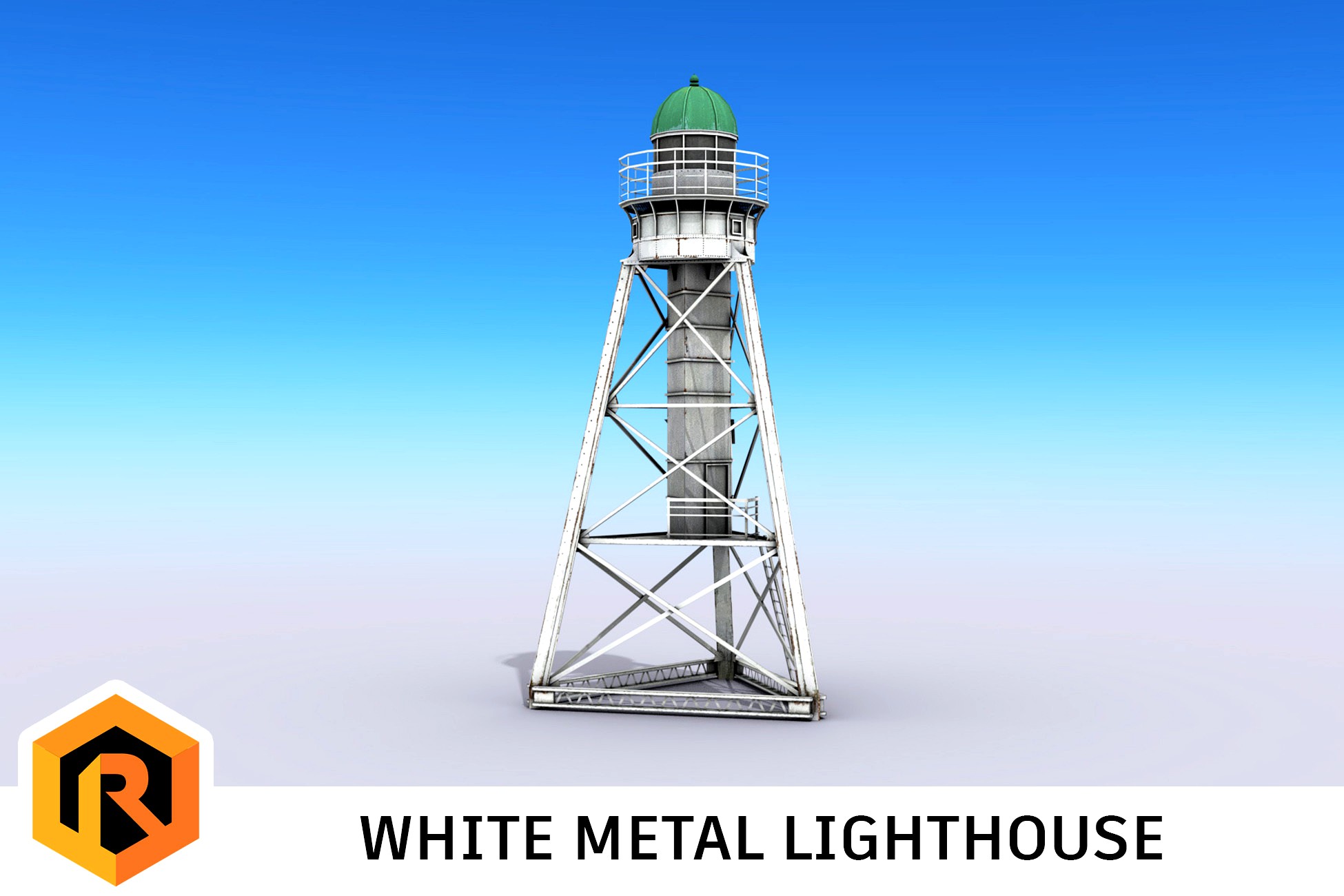 White Metal Lighthouse 3d model