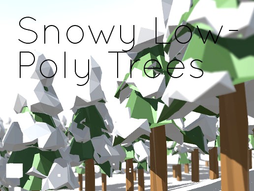 Snowy Low-Poly Trees 3d model
