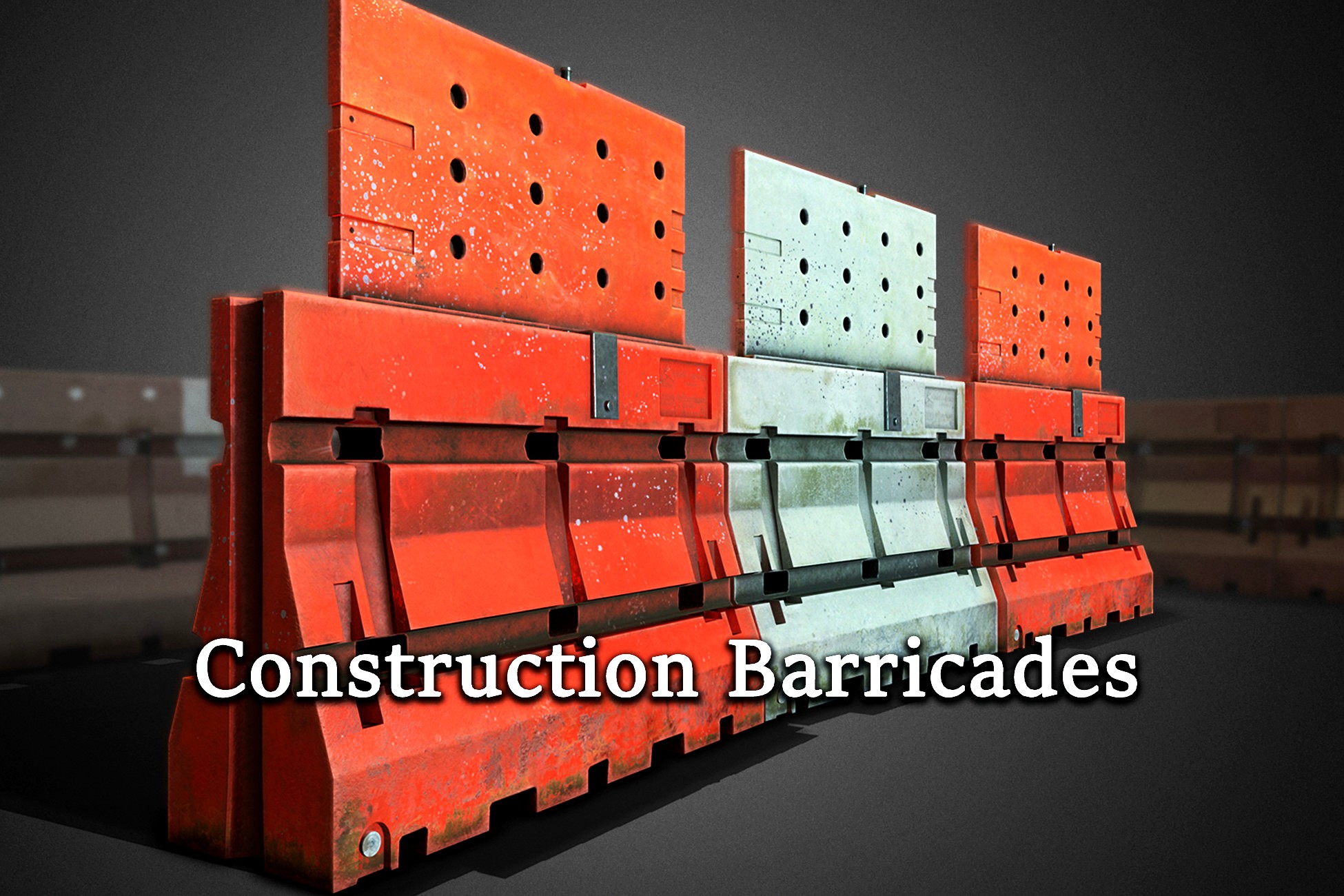 Construction Traffic Barricades 3d model