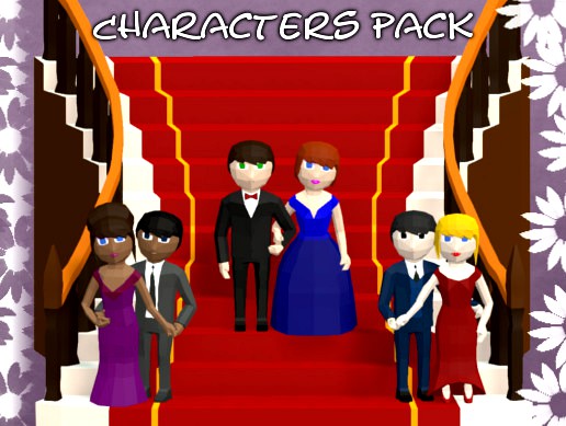 Low Poly Characters Pack 3d model