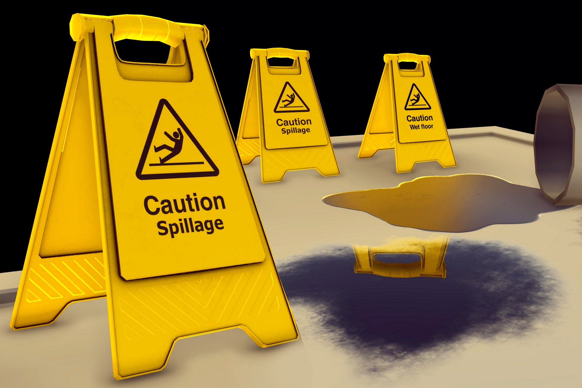 Spillage Decals And Caution Signs 3d model