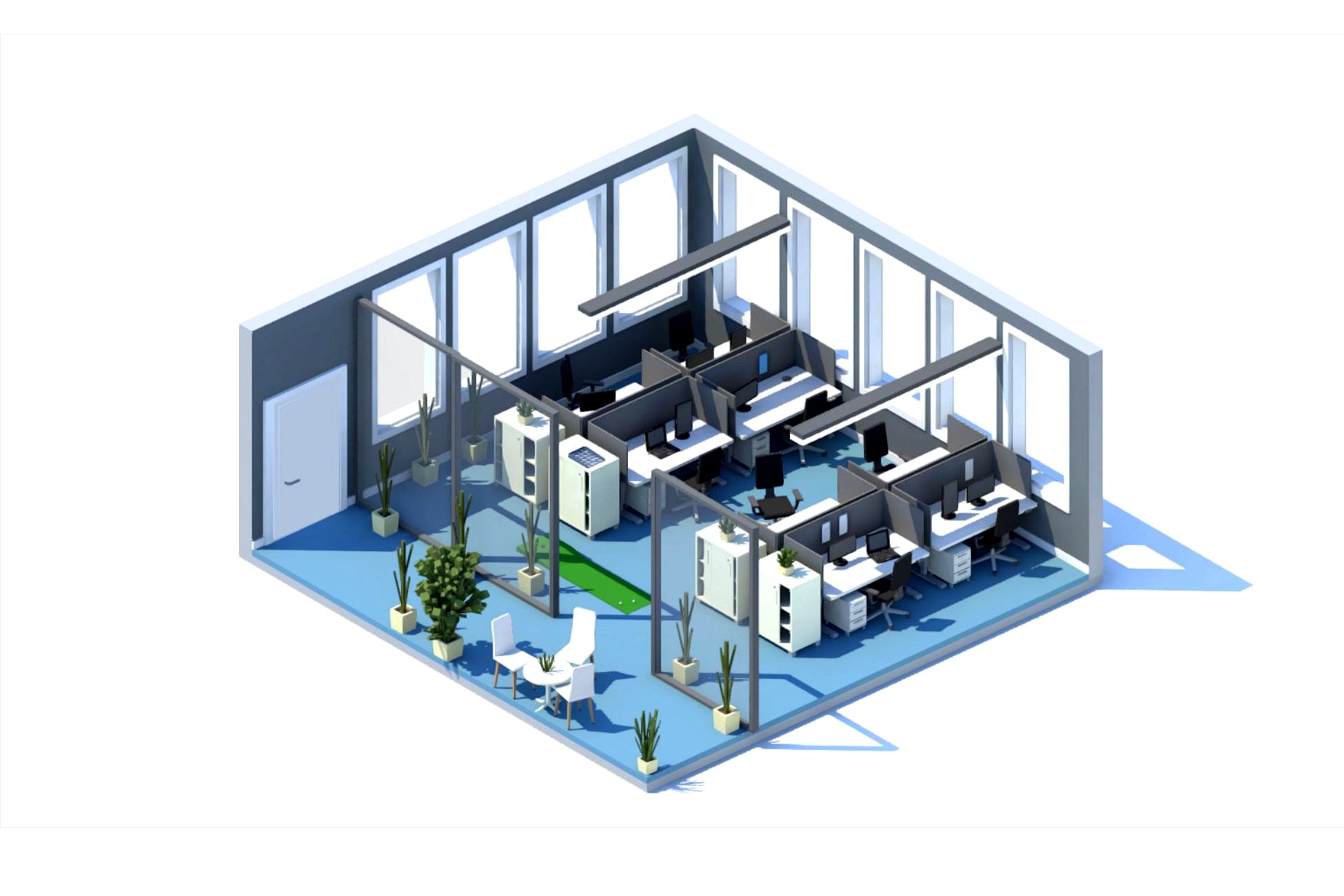 Low Poly Office 3d model