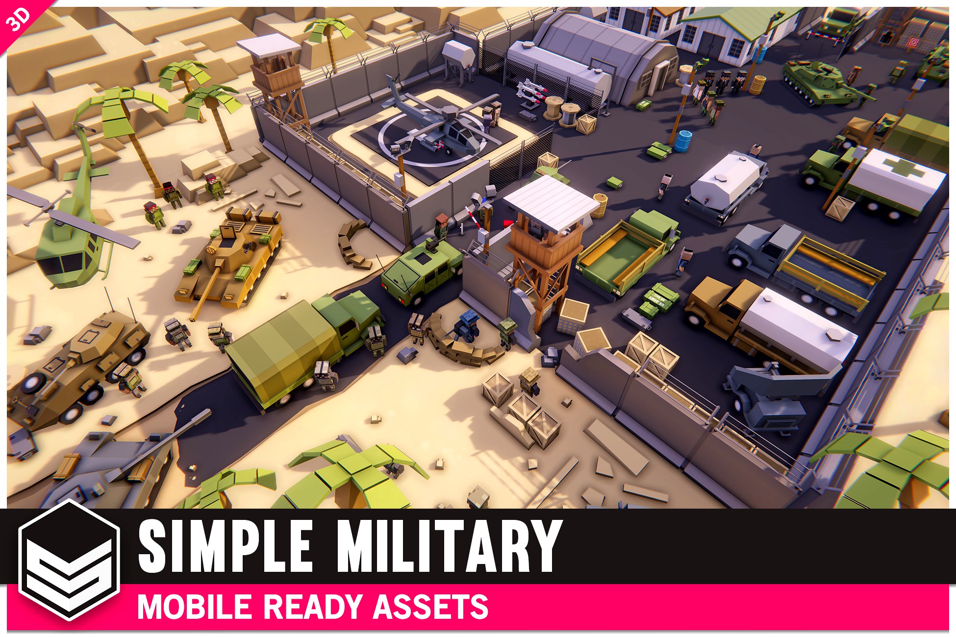 Simple Military - Cartoon War 3d model