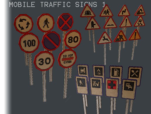 Mobile Traffic Signs 1 3d model