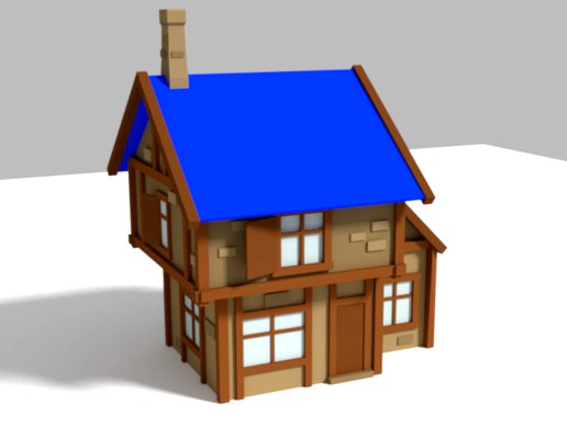 Low Poly Medieval House 3d model