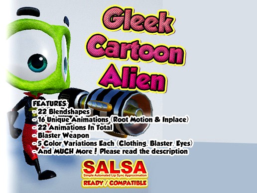 Gleek - Cartoon Alien Character 3d model