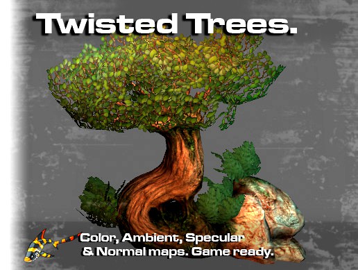 Twisted Trees 3d model